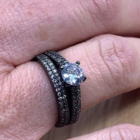 Jewelry | Black Engagement And Wedding Ring | Poshmark